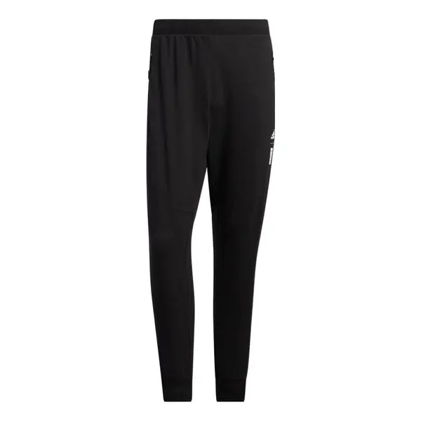 Adidas Solid Color Elastic Waistband Sports Pants/trousers/joggers Black - Multi-color