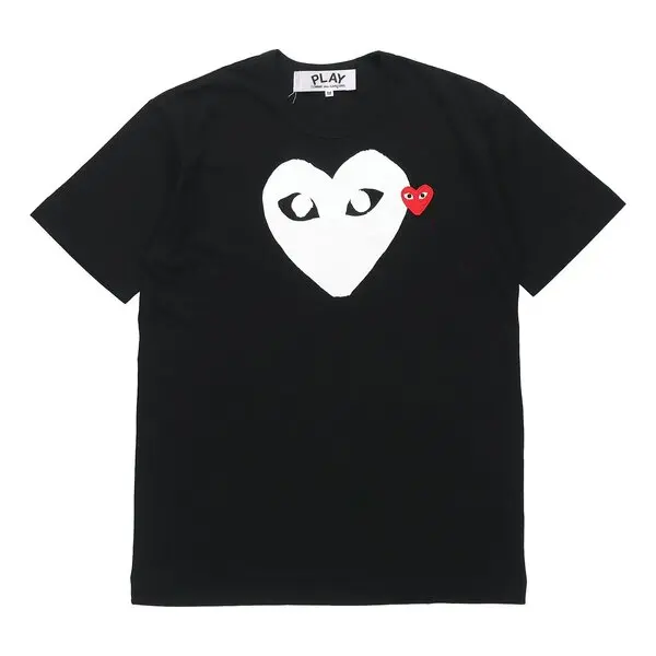 Play Comme Des Garcon Emblem Heart T-shirt - Black