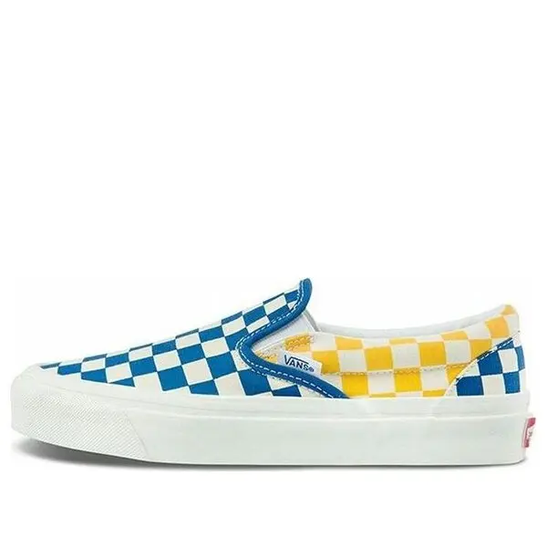 VANS Style 98 Checkerboard Slip-on Sneakers - Blue/yellow