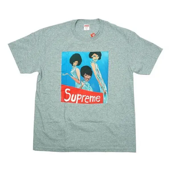 Supreme Fw18 Group Tee Heather Printing Short Sleeve Gray - Grey