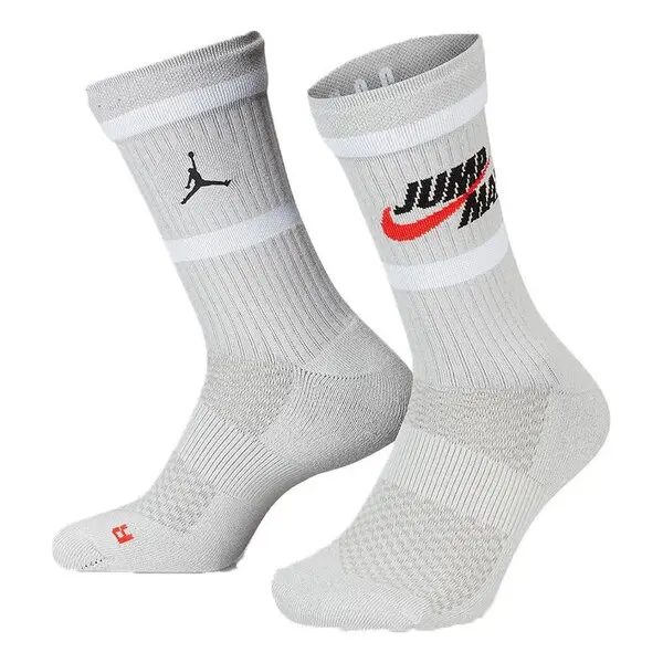 JORDAN Legacy Crew Socks With Contrasting Logo - Grey