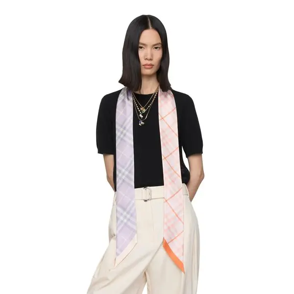 Burberry 25 Checked Silk Scarf