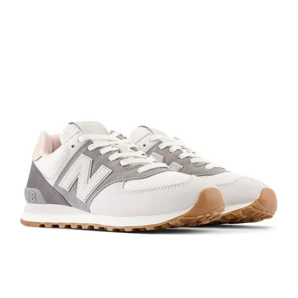NEW BALANCE 574 Lace Up Sneakers - Grey/white/pink