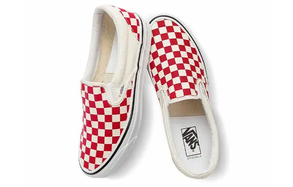 VANS Og Slip-on Checkerboard Low Top Sneakers - Red/white