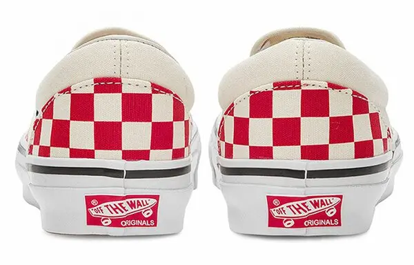 VANS Og Slip-on Checkerboard Low Top Sneakers - Red/white