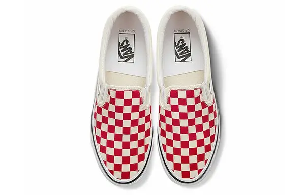 VANS Og Slip-on Checkerboard Low Top Sneakers - Red/white
