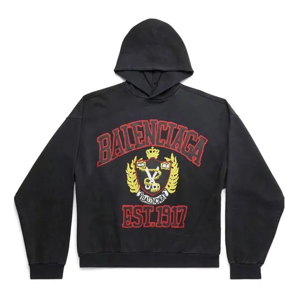 Balenciaga Diy College Hoodie - Black