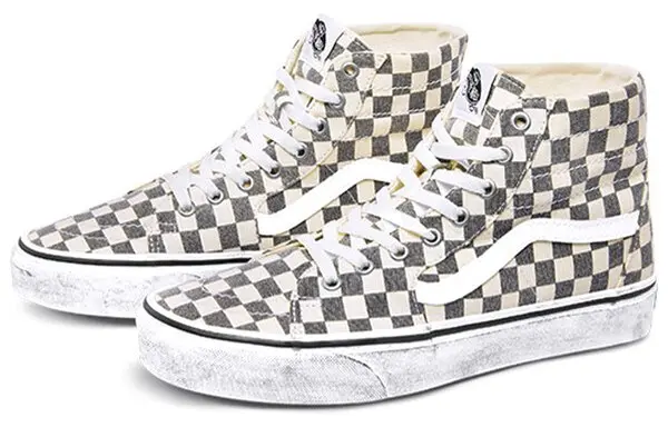 VANS Sk8-hi Tapered Checked High Top Sneakers - Gray/white