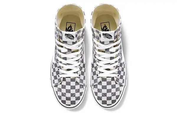 VANS Sk8-hi Tapered Checked High Top Sneakers - Gray/white