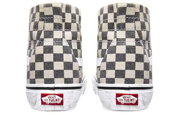 VANS Sk8-hi Tapered Checked High Top Sneakers - Gray/white
