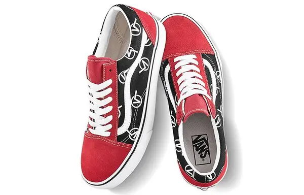VANS Old Skool Vlogo Sneakers - Black/red