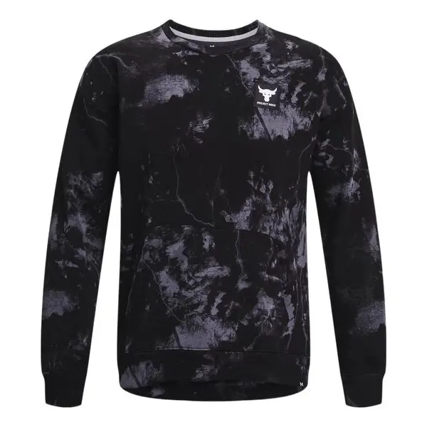 Under Armour Project Rock Rival Fleece Crew Sweatshirt - Black/grey