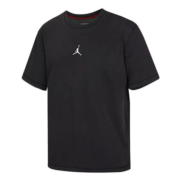 JORDAN Logo Printing Sports Pullover Round Neck Short Sleeve T-shirt - Black