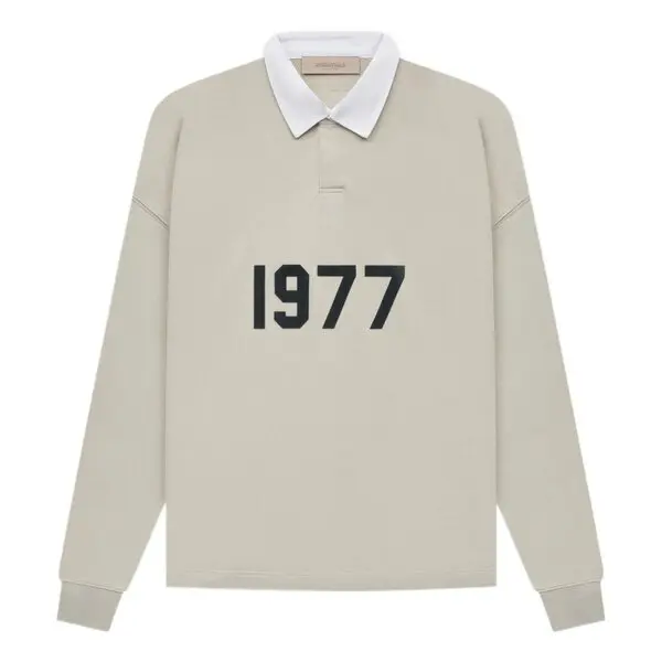 Fear Of God Ss22 1977 Henley Rugby Polo Shirt 'oatmeal - Grey/beige