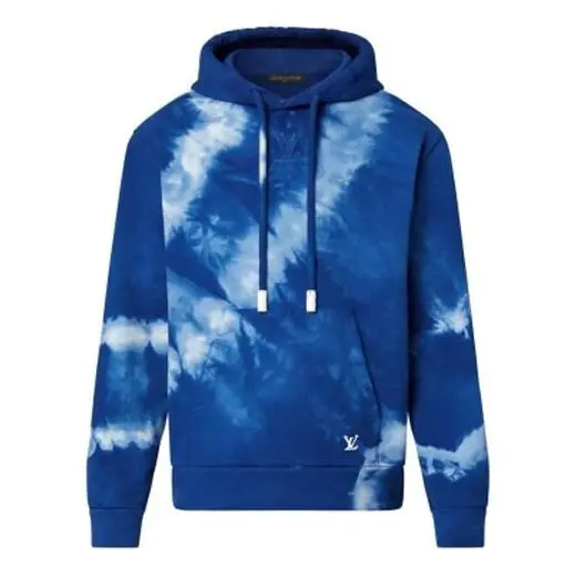 LOUIS VUITTON Tie Dye Embroidered Hoodie - Blue
