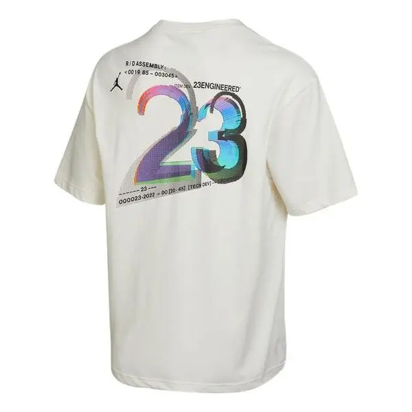JORDAN Solid Color Flying Logo Round Neck Short Sleeve White - Default Color