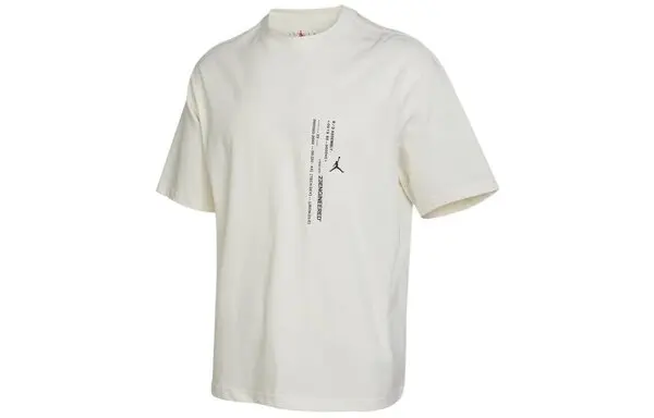JORDAN Solid Color Flying Logo Round Neck Short Sleeve White - Default Color