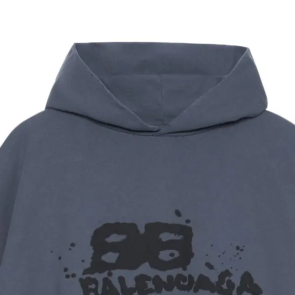 Balenciaga Hand-drawn Bb Icon Hoodie - Blue