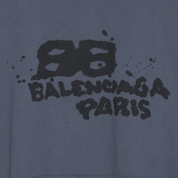 Balenciaga Hand-drawn Bb Icon Hoodie - Blue