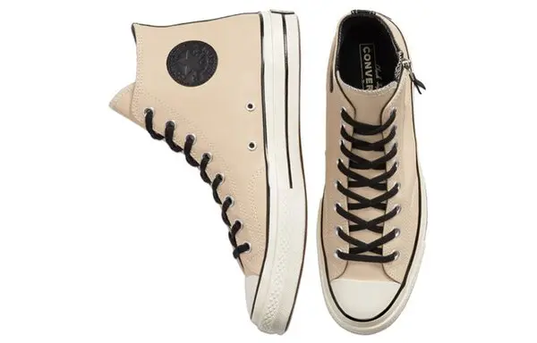 CONVERSE Leather Side Zip Chuck 70 High Top Sneakers