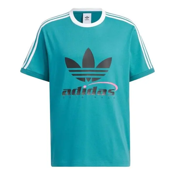Adidas Trefoil Logo Play Soccer Graphic T-shirt Asia Sizing - Teal