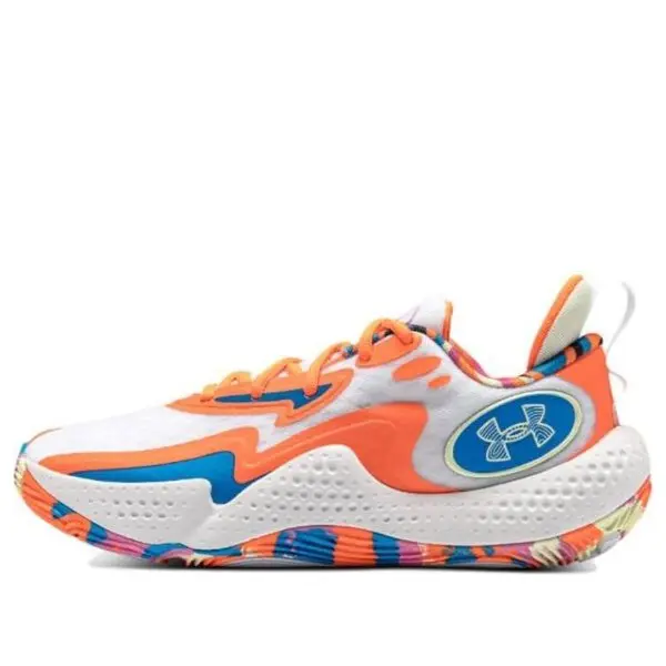 Under Armour Spawn 5 Low Top Basketball Sneakers - White/orange