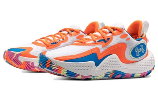 Under Armour Spawn 5 Low Top Basketball Sneakers - White/orange