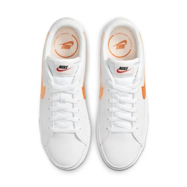 Nike Court Legacy Low Top Sneakers - White/orange