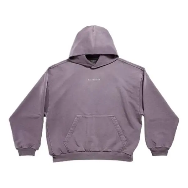 Balenciaga Logo Back Hoodie - Purple/grey