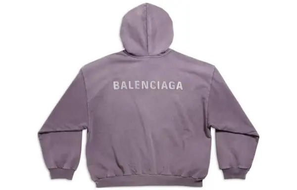 Balenciaga Logo Back Hoodie - Purple/grey
