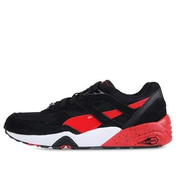 PUMA R698 Block Low Top Sneakers - Black/red