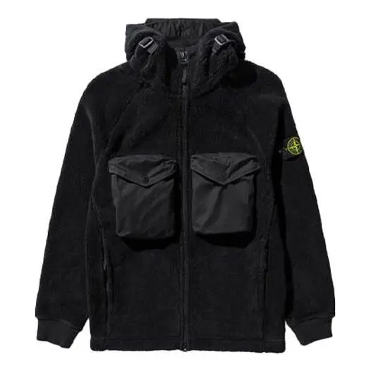 Stone Island Cotton Pile Garment Dyed Sweatshirt - Black