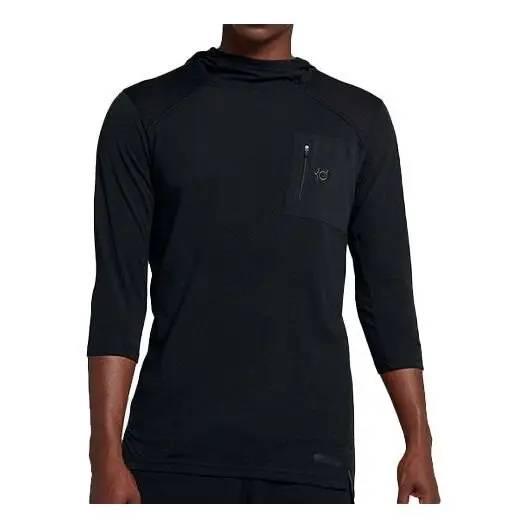 Nike Basketball Sports Pullover Hooded Long Sleeves - Black