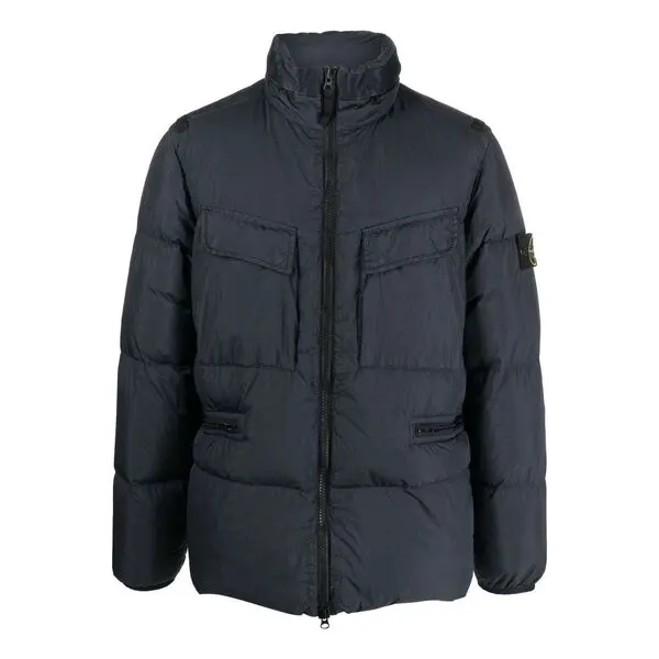 Stone Island Waffen Patch Crinkle Labs Down Padded Jacket - Black