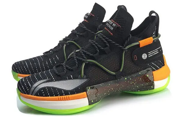 LI-NING Speed 6 Premium Athletic Sneakers - Blackgreen