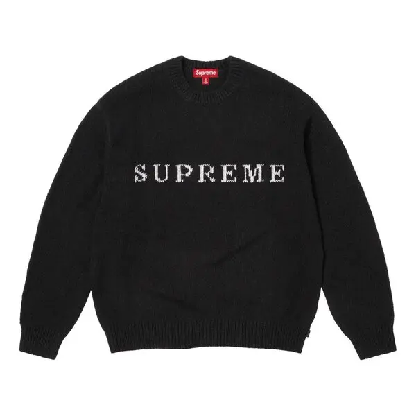Supreme Contrast Logo Sweater - Black