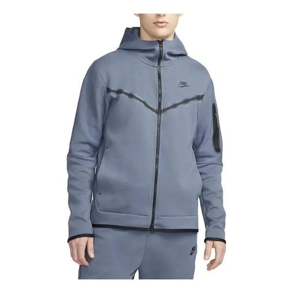Nike Tech Fleece Full-zip Hoodie 'blue - Grey