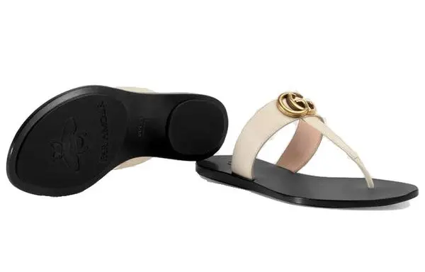 Gucci Thong Sandal With Double G Detail - Default Color