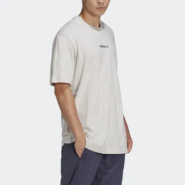 Adidas Originals Logo Printing Round Neck Pullover Short Sleeve White - Multi-color