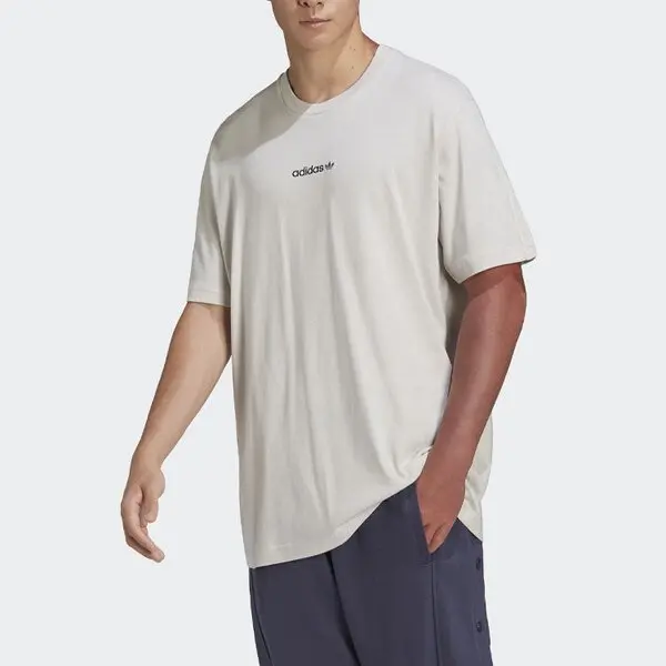 Adidas Originals Logo Printing Round Neck Pullover Short Sleeve White
