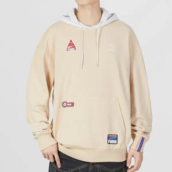 PUMA Team Badge Hoodie - Beige