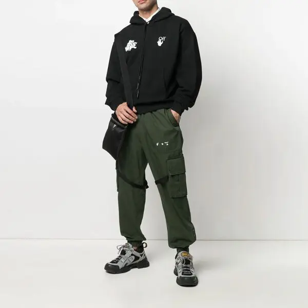 Off-White Printed Logo Pullover Hoodie