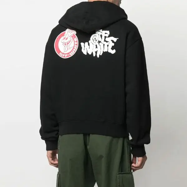 Off-White Printed Logo Pullover Hoodie