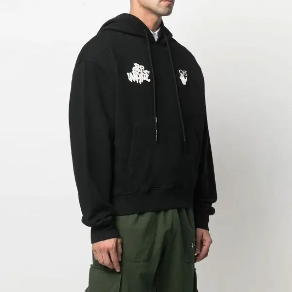 Off-White Printed Logo Pullover Hoodie