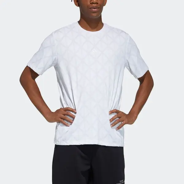 Adidas Th Tee Techjaq Logo Printing Mesh Short Sleeve