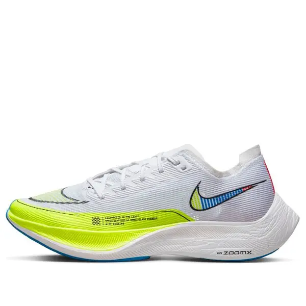 Nike Zoomx Vaporfly Next% 2 'white Volt Racer Blue - White/yellow/blue
