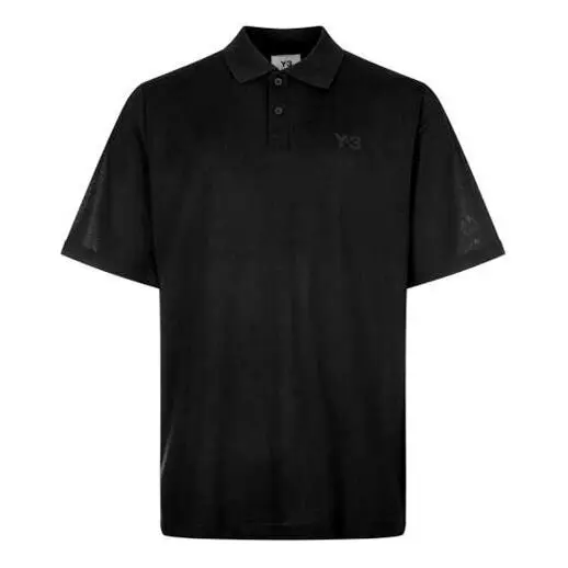 Adidas Y-3 Casual Solid Color Cotton Polo Shirt - Black