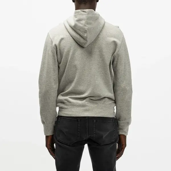 Play Comme Des Garcon Zip Up Hoodie With Black Heart - Grey
