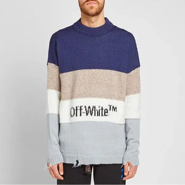 Off-White Multicolor Wool Sweater - Multi-color