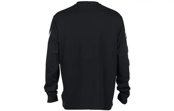 Off-White Ss22 Diag Alphabet Stripe Pattern Pullover Long Sleeves Loose Fit Black T-shirt